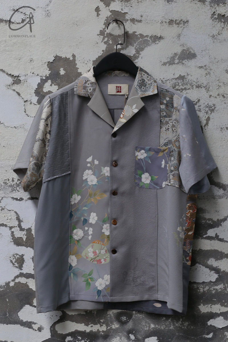 AVIVA JIFEI XUE Vintage Kimono Patchwork Short Sleeve Shirt FW22-KPSS-