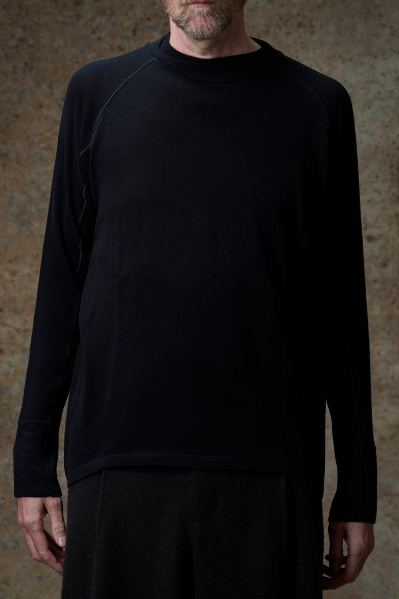 DEVOA Fall/Winter 2025 Crew Neck Pullover Sweater DVA-KTS-INAL-BLACK