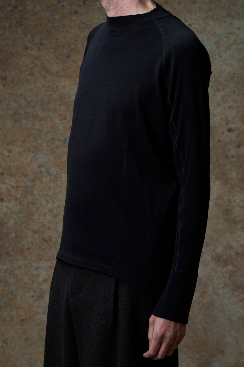 DEVOA Fall/Winter 2025 Crew Neck Pullover Sweater DVA-KTS-INAL-BLACK