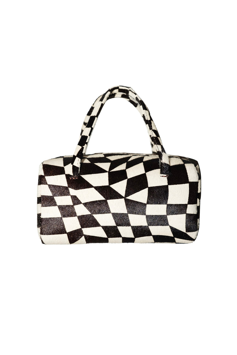 imibooo Water-Dyed Leather Lunch Bag OOO-IMB25BT-BCF-CHQ (CHEQUERED)