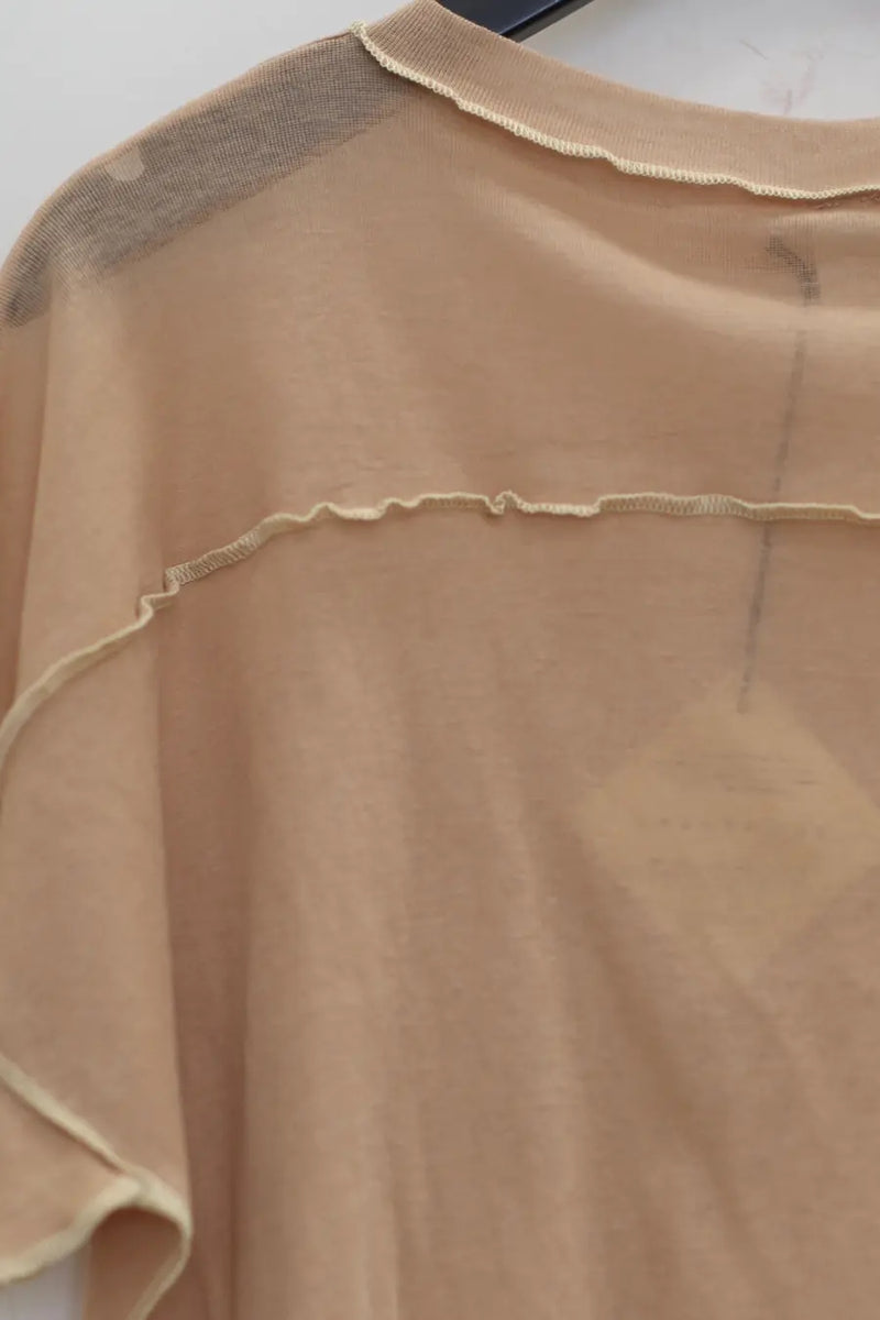 BASERANGE navel-baring T-shirt TOSC-CG-SP24 pink camel