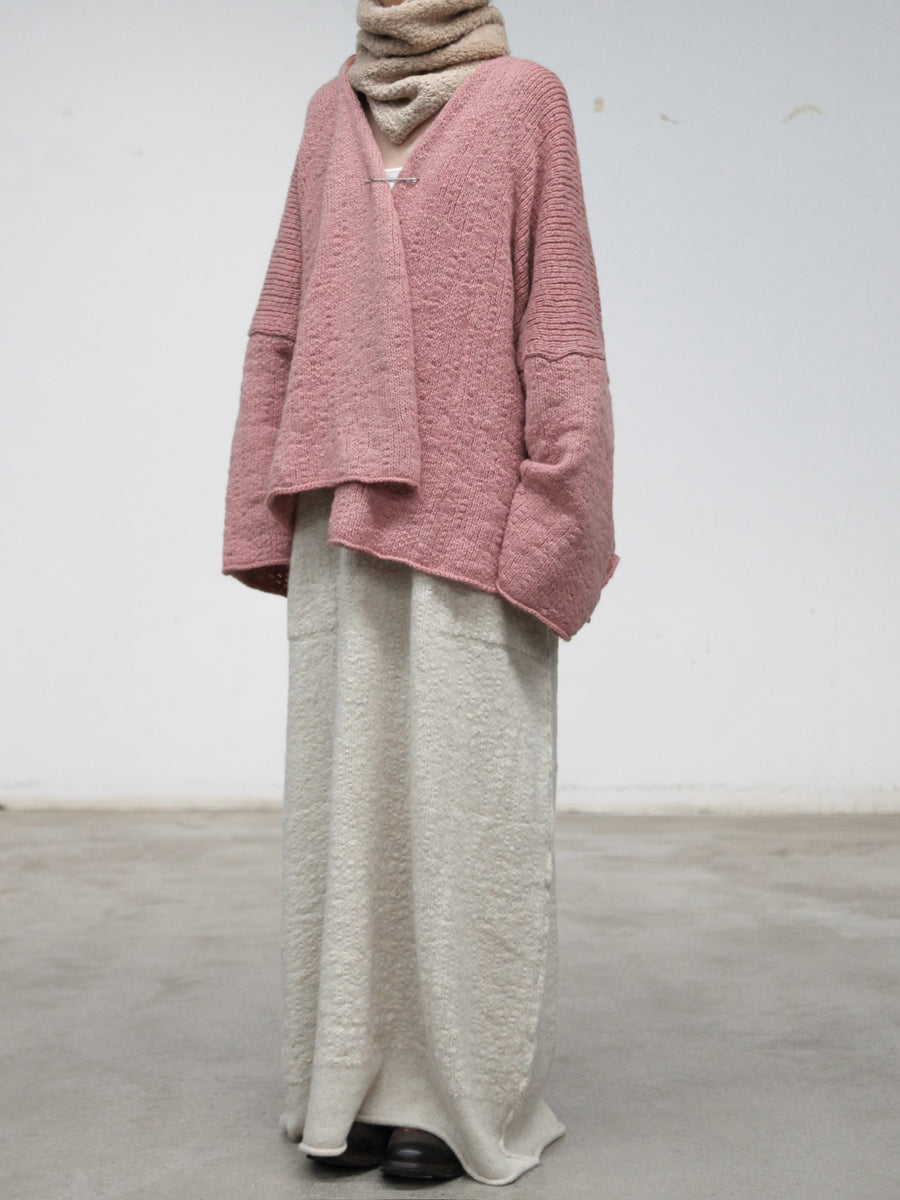 Daniel Andresen Fall/Winter 2025 Yak Wool Thick Kimono Knit Sweater, B