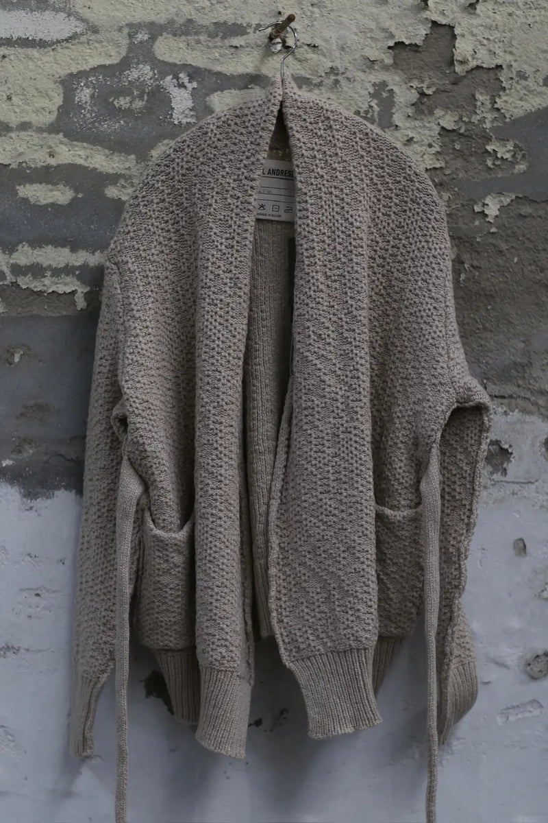 Daniel Andresen thick loose wrap cardigan ARAL beige PDA11