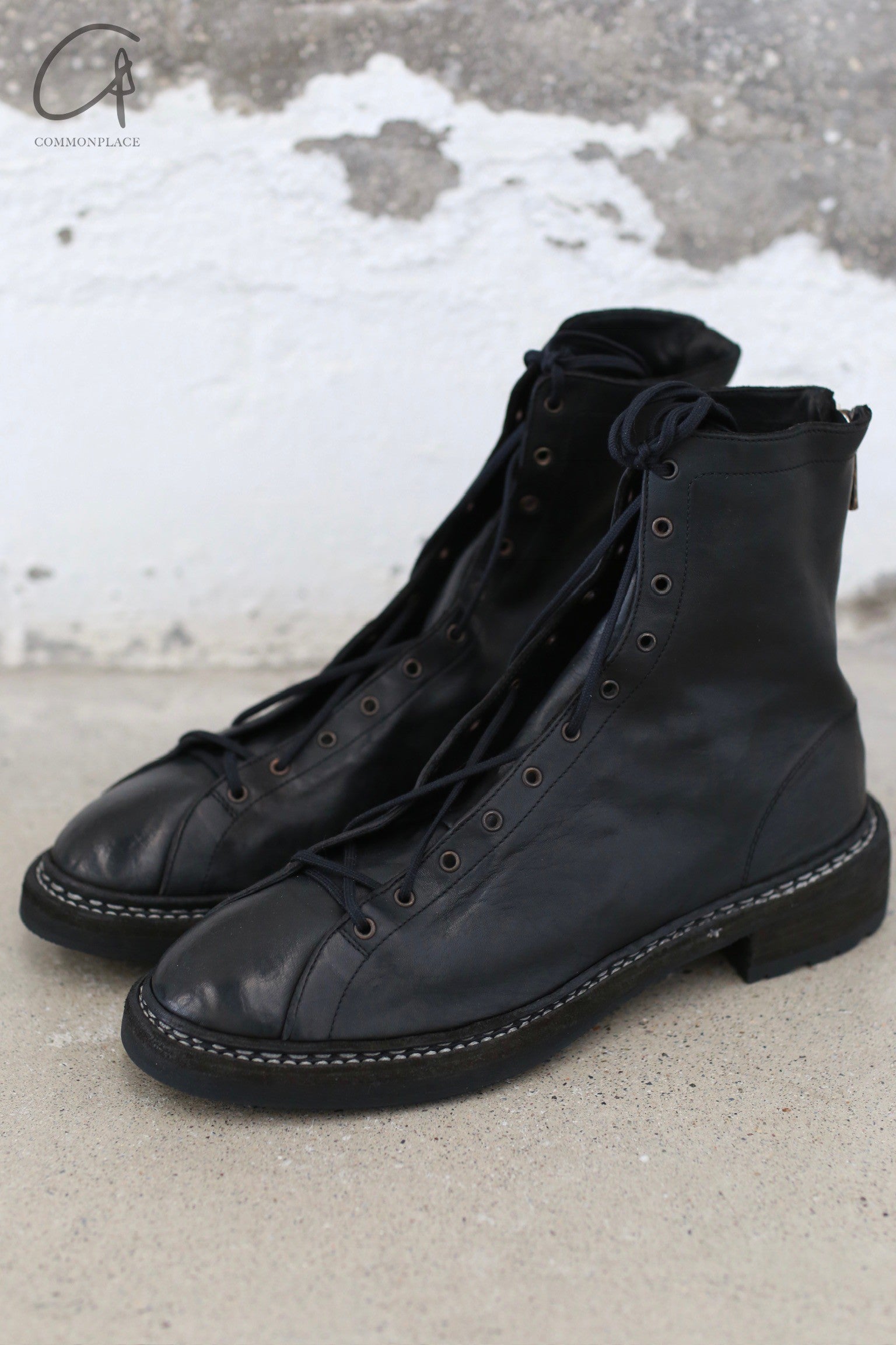 GUIDI 5212BZV Soft Horse Full Grain Lace-up Zipper Back Boots Italy GD
