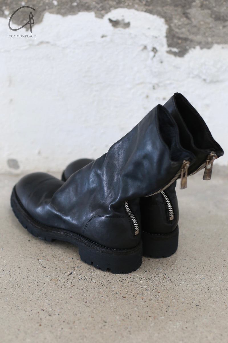 GUIDI 788V soft horse leather back zipper high boots Italy GD-788V-BLK