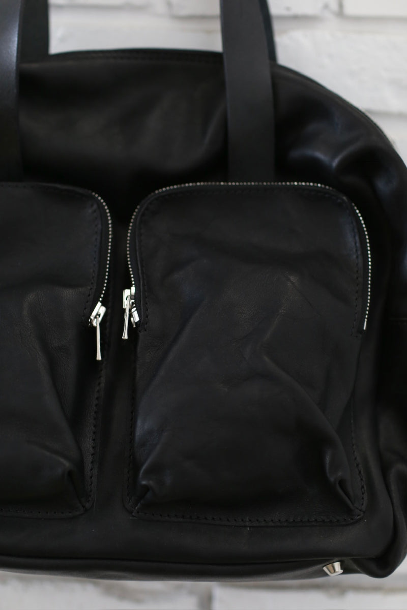 GUIDI RC01 soft horse leather briefcase GD-RC01-BLKT black