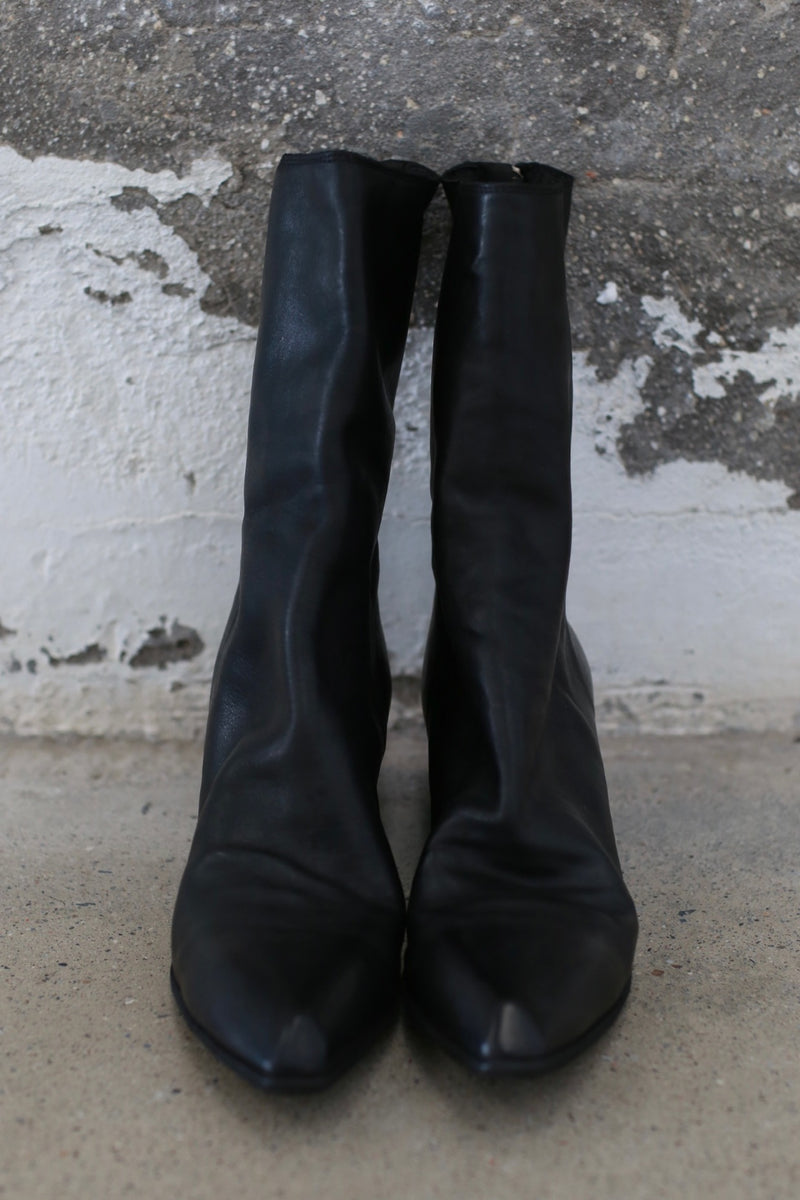 GUIDI TX08 Soft Horse Full Grain Back Zipper Boots Italy GD-TX08-BLKT