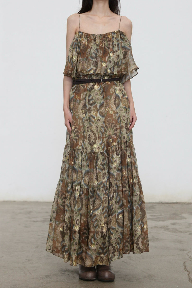 INTO THE EAST Spring/Summer 2026 Palm Scroll Slip Dress ITE-E1JBSSDS21