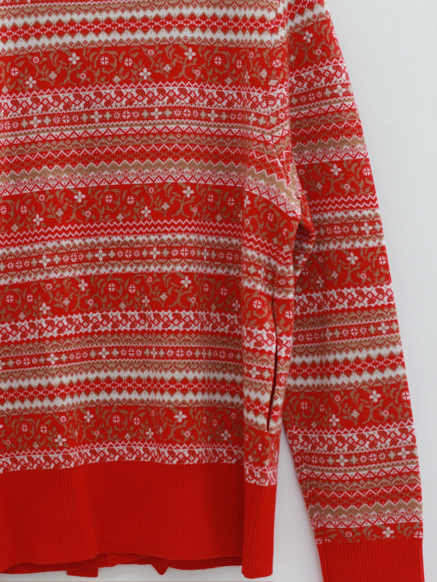 NAN KNITS 25 Autumn/Winter Fair Isle Wool Cardigan NAN-N25AWCAR04RED-P