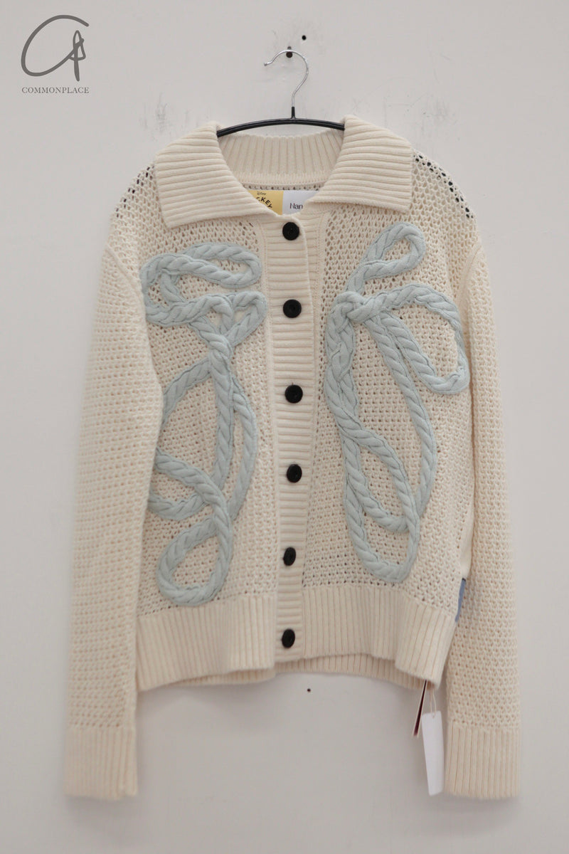 NAN KNITS Disney Embroidered Hollow Jacket NAN-N24AWJA01WHI-BAI White