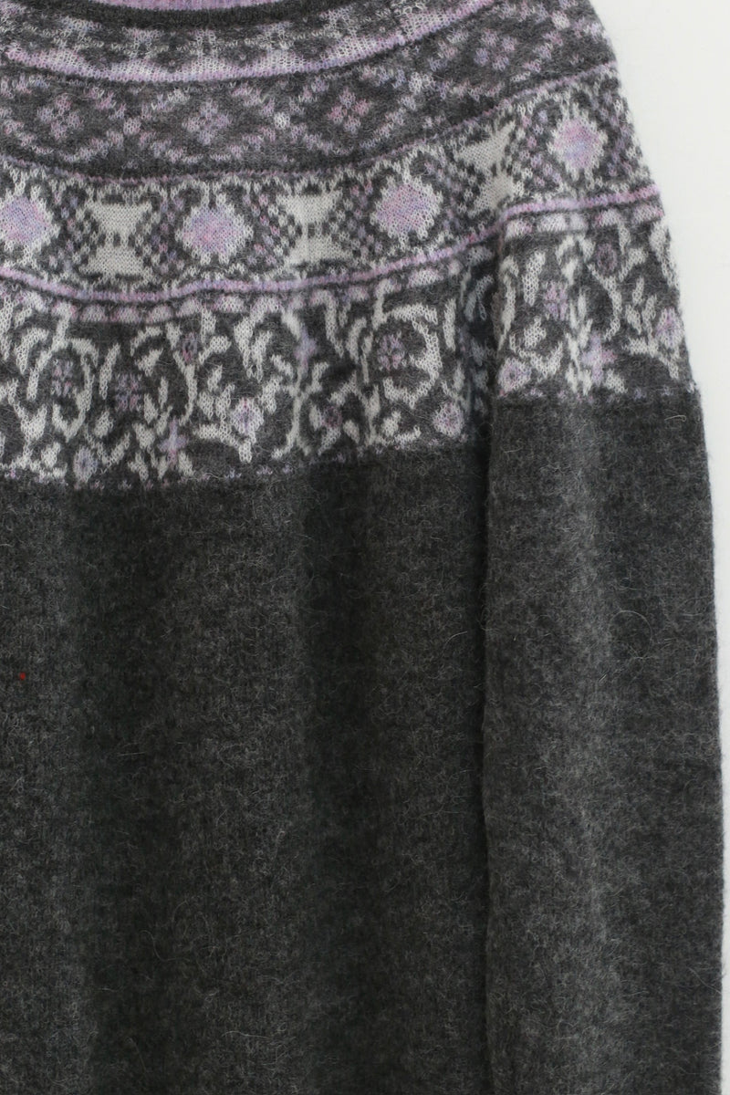 NAN KNITS Fair Isle striped sweatshirt NAN-N25AWJUM09GRA-PINSE colorbl