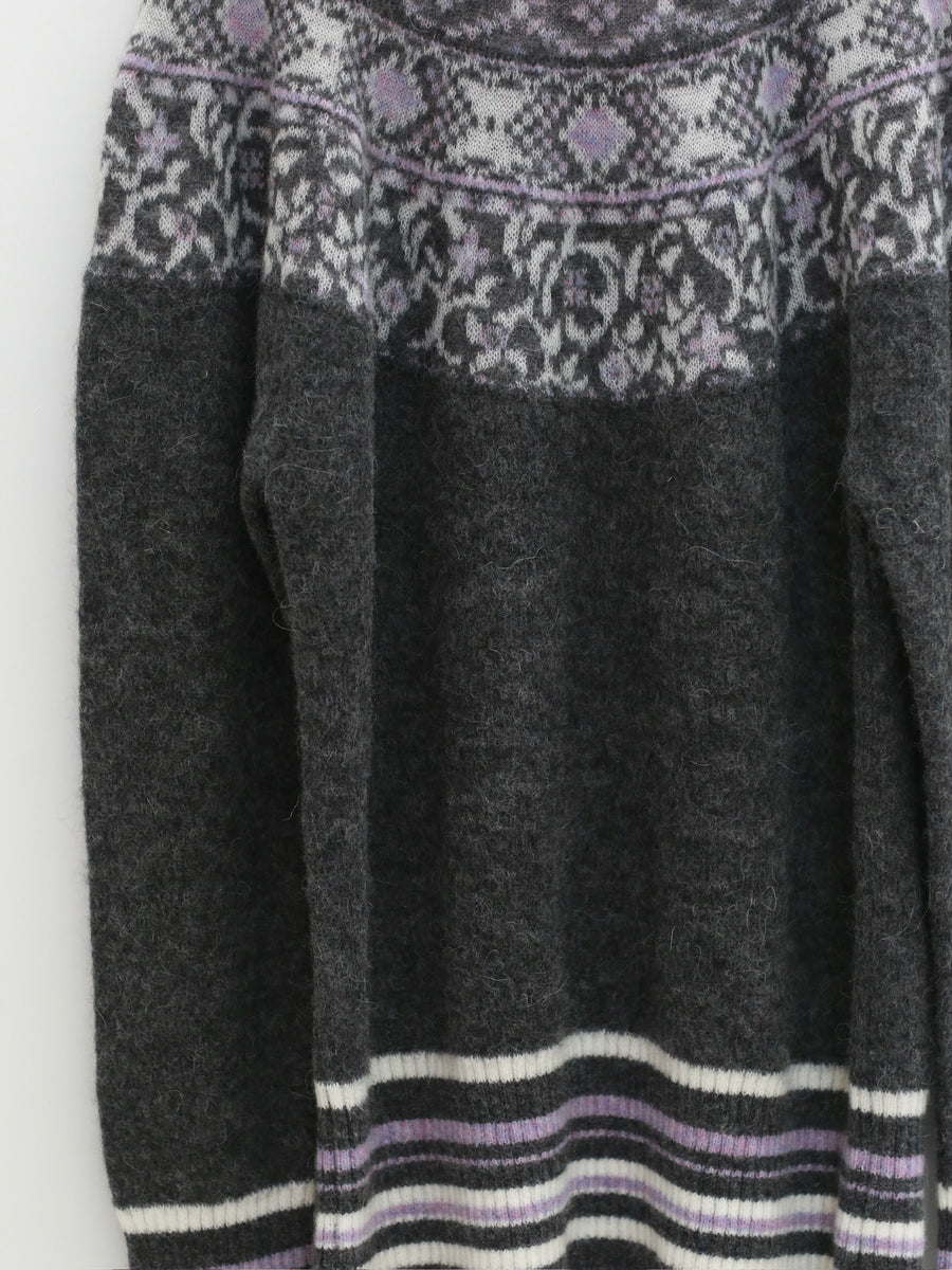 NAN KNITS Fair Isle striped sweatshirt NAN-N25AWJUM09GRA-PINSE colorbl