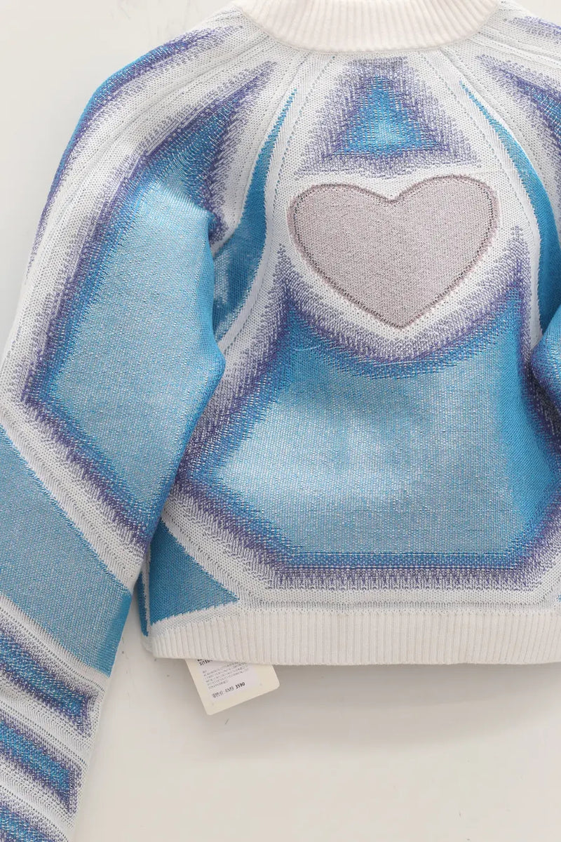 NAN KNITS Heart Mech Top 22011008BLU Blue