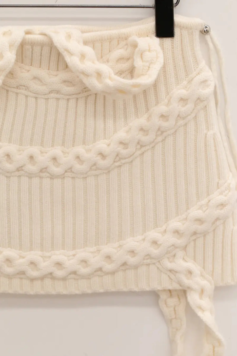 NAN KNITS love cable skirt 22111761 white