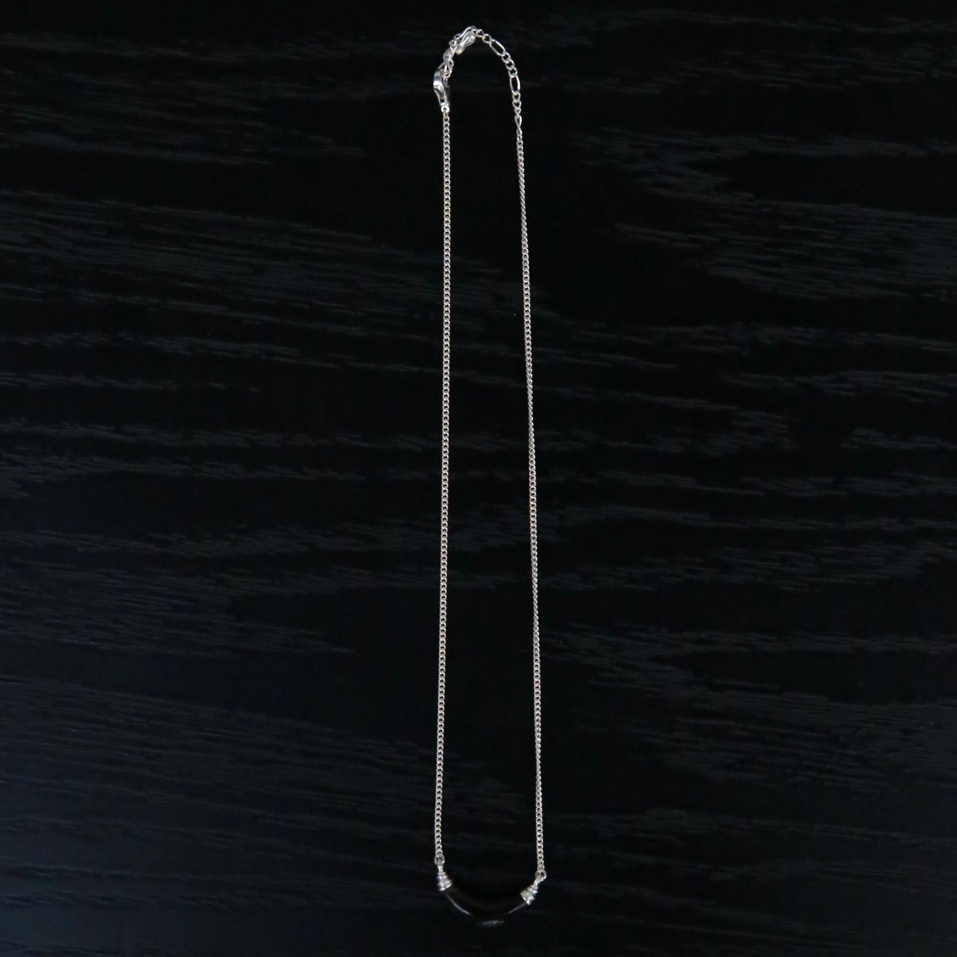 OLIO E ACETO Sterling Silver Black/White Ox Horn Crescent Pendant Neck