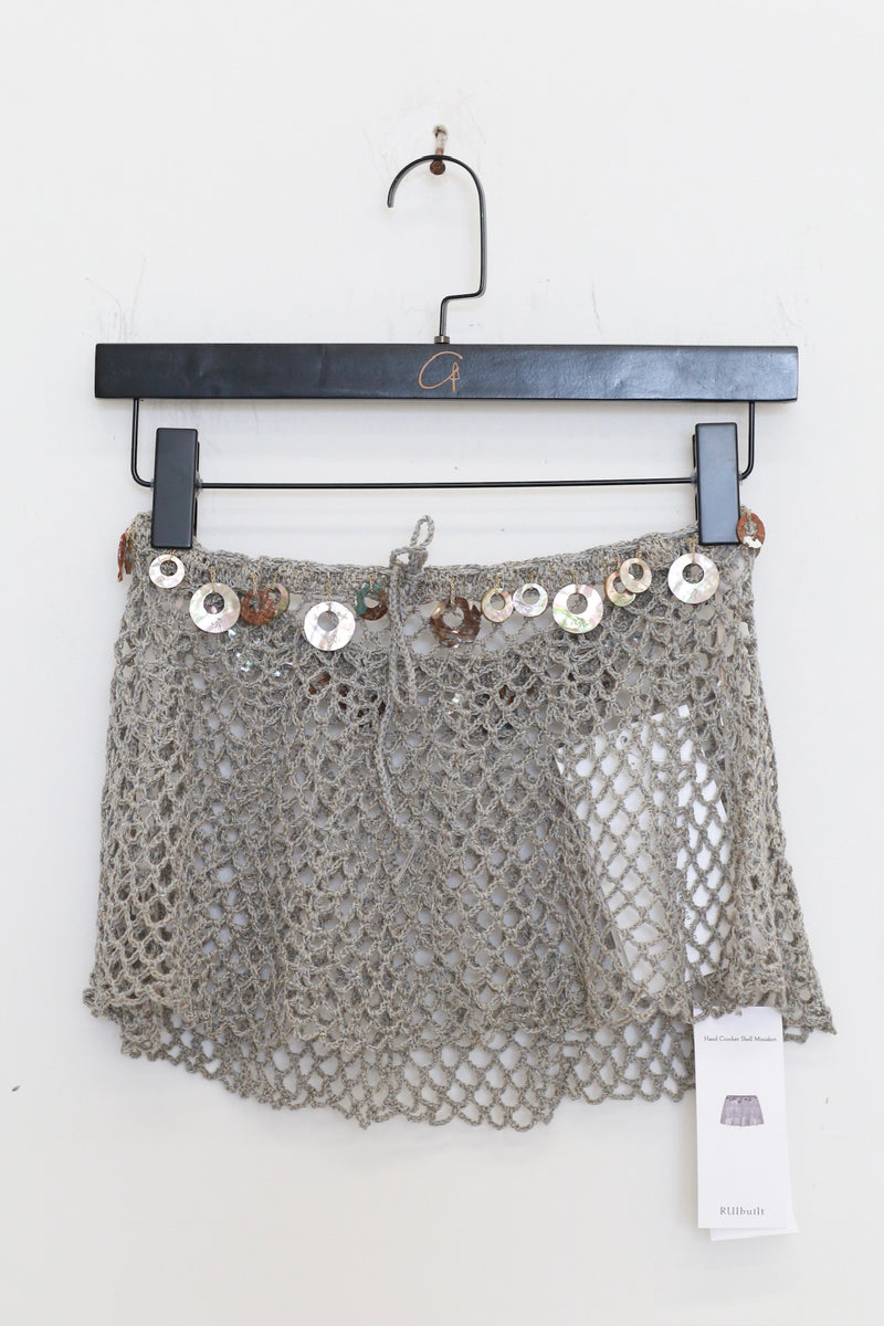 RUI built 26 Early Spring Hand-crocheted Shell-decorated Mini Skirt RU