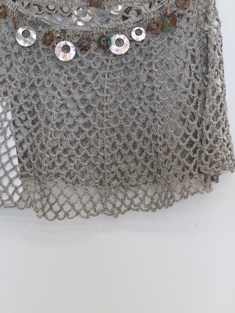 RUI built 26 Early Spring Hand-crocheted Shell-decorated Mini Skirt RU
