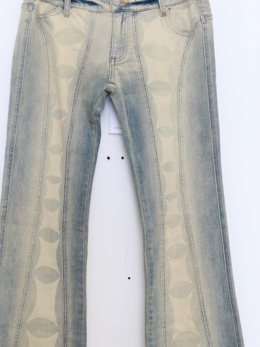 RUI built Spring/Summer 2026 Denim Print Thin Strap Asymmetrical Patch
