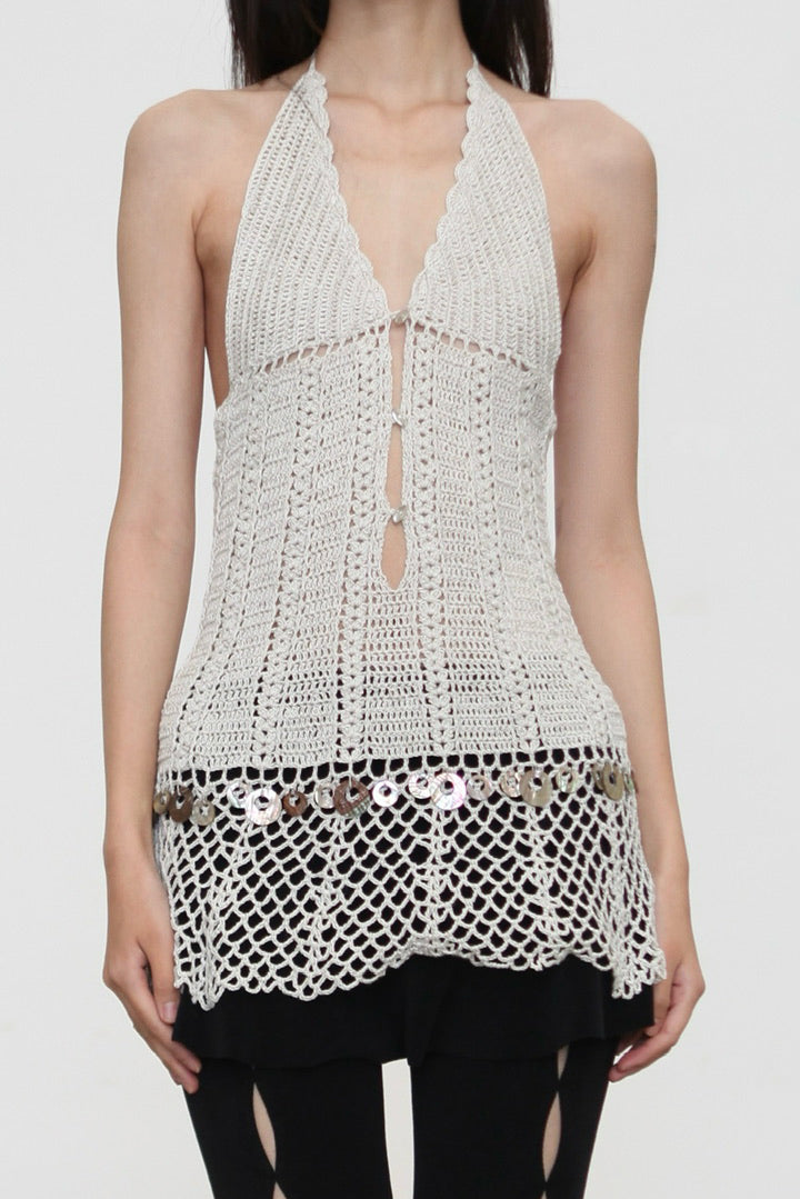RUI built Spring/Summer 2026 Hand-crocheted Shell-embellished Dress RU