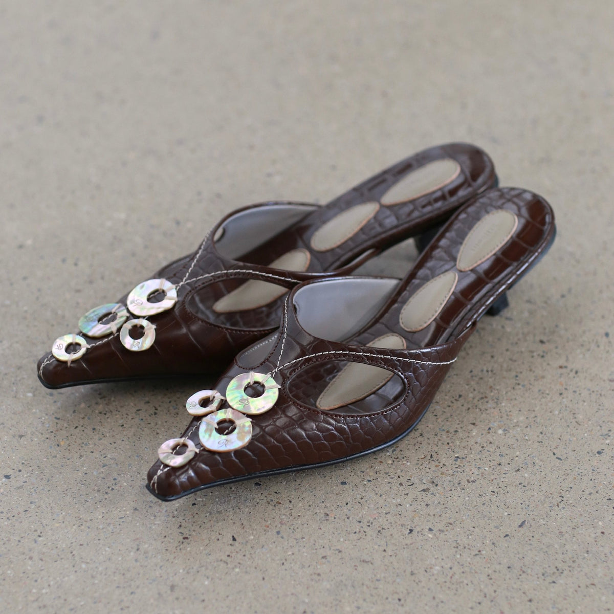 RUI built Spring/Summer 2026 Kitten Heel Slippers RUI-S26SH01-Chestnut
