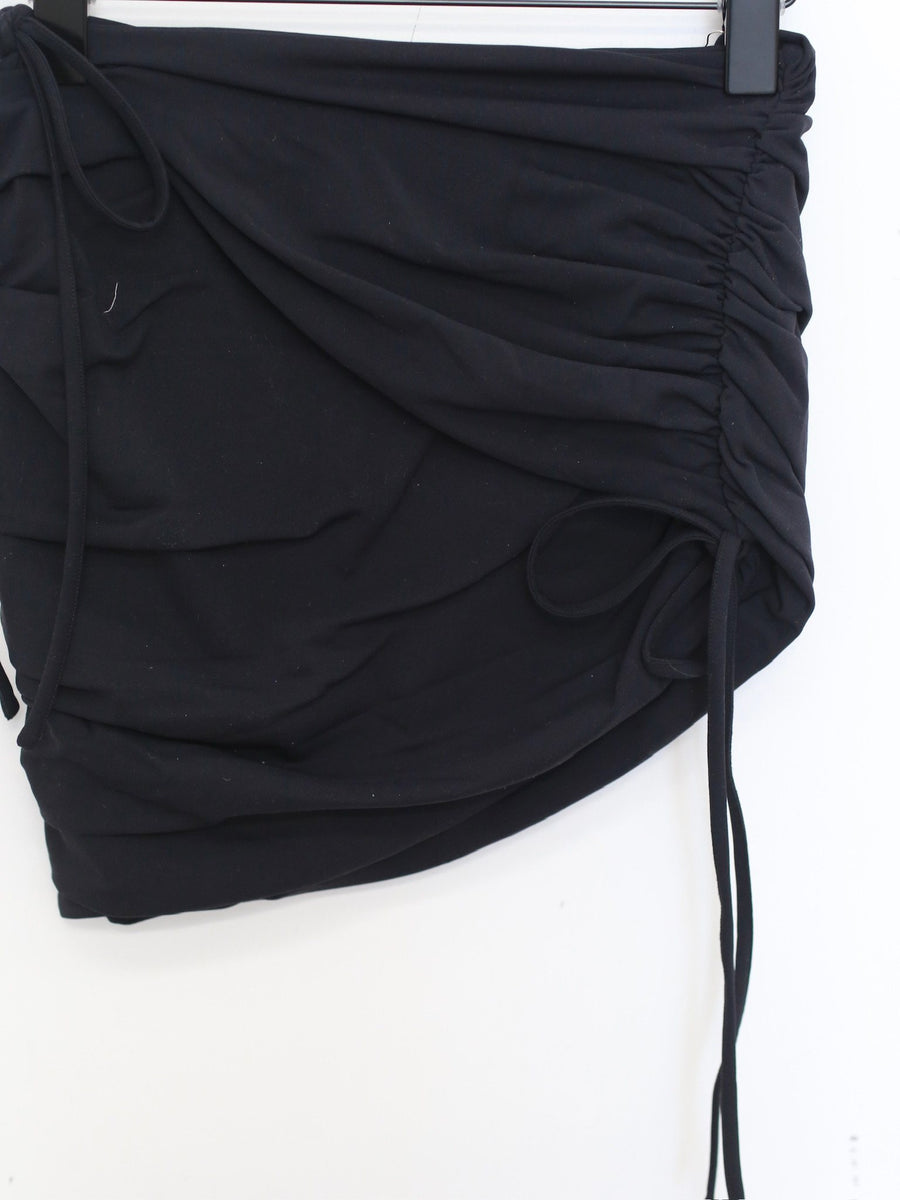 RUI built Spring/Summer 2026 Ruffled Wrap Skirt RUI-S26WV10-Onyx Black