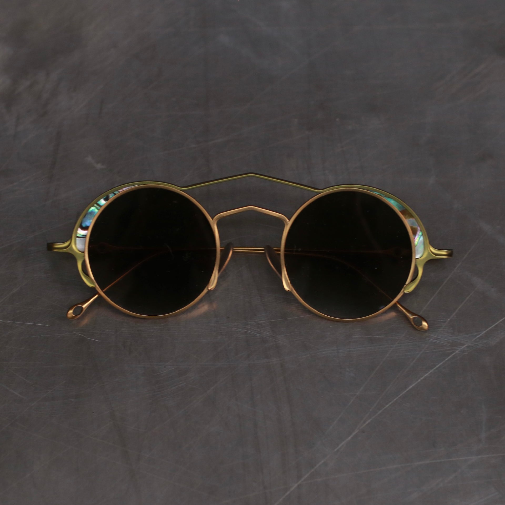 Rigards RG1077TI Round Frame Glasses RG-RG1077TI-QTGLJBL Bronze Olive
