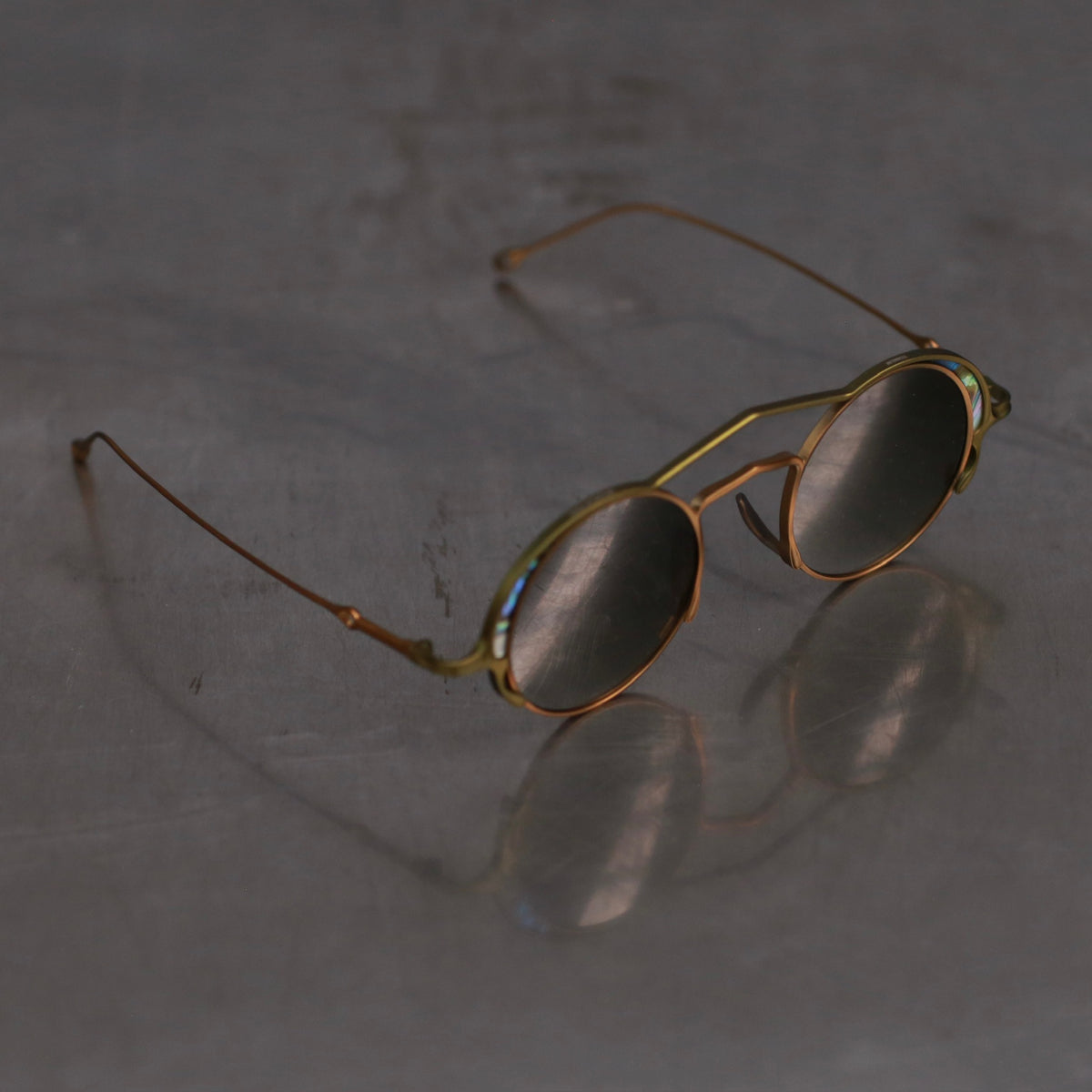 Rigards RG1077TI Round Frame Glasses RG-RG1077TI-QTGLJBL Bronze Olive