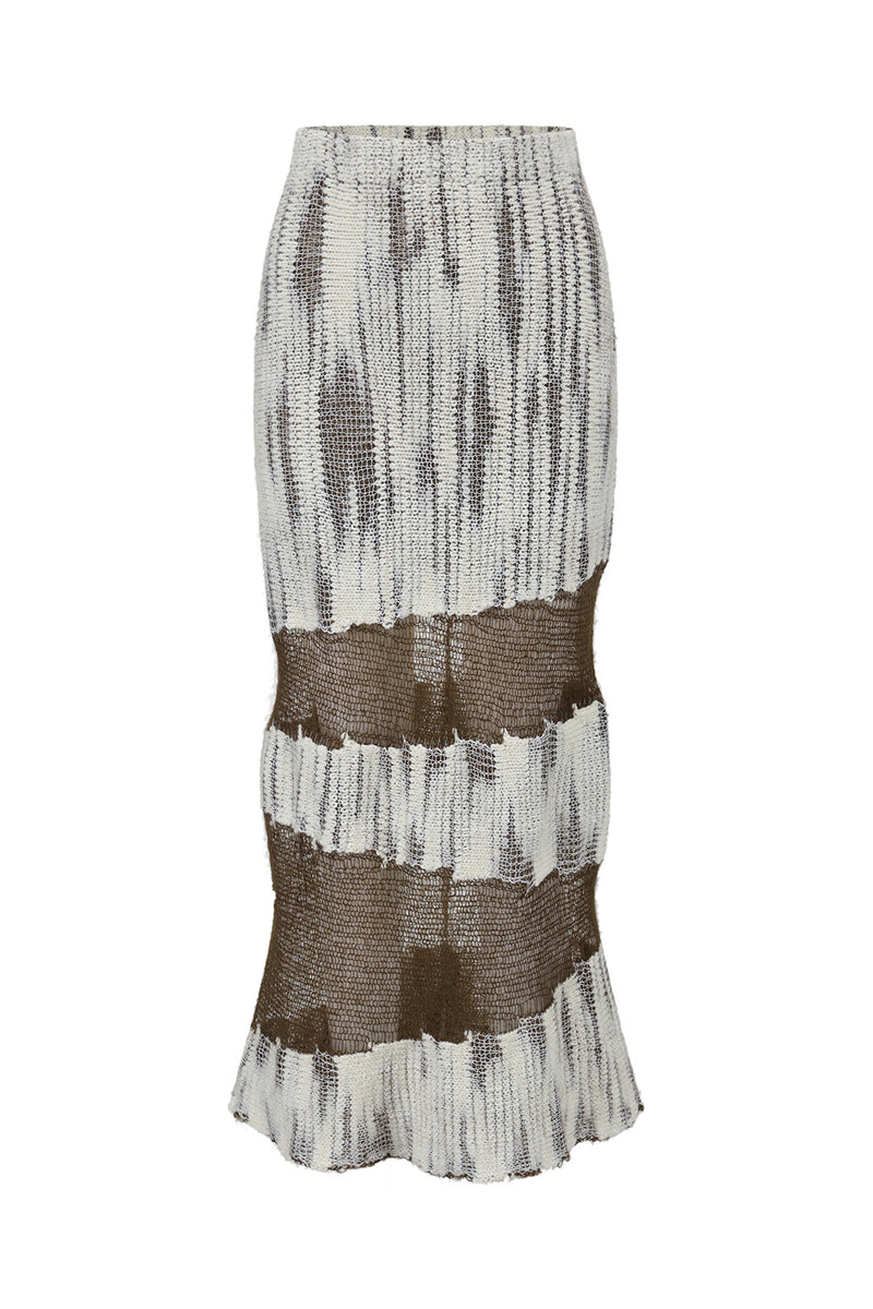 SWAYING 25 Fall/Winter Irregular Diagonal Stripe Cutout Maxi Skirt/A-L
