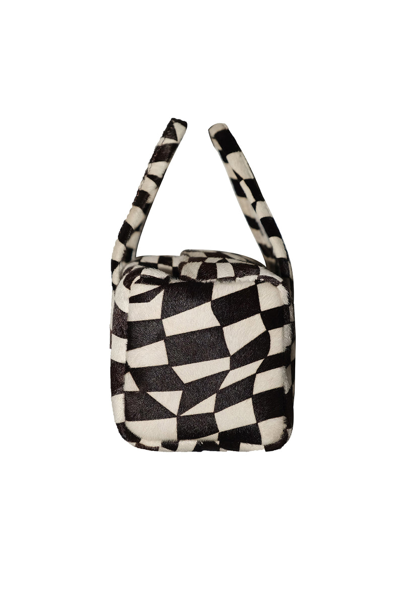 imibooo Water-Dyed Leather Lunch Bag OOO-IMB25BT-BCF-CHQ (CHEQUERED)