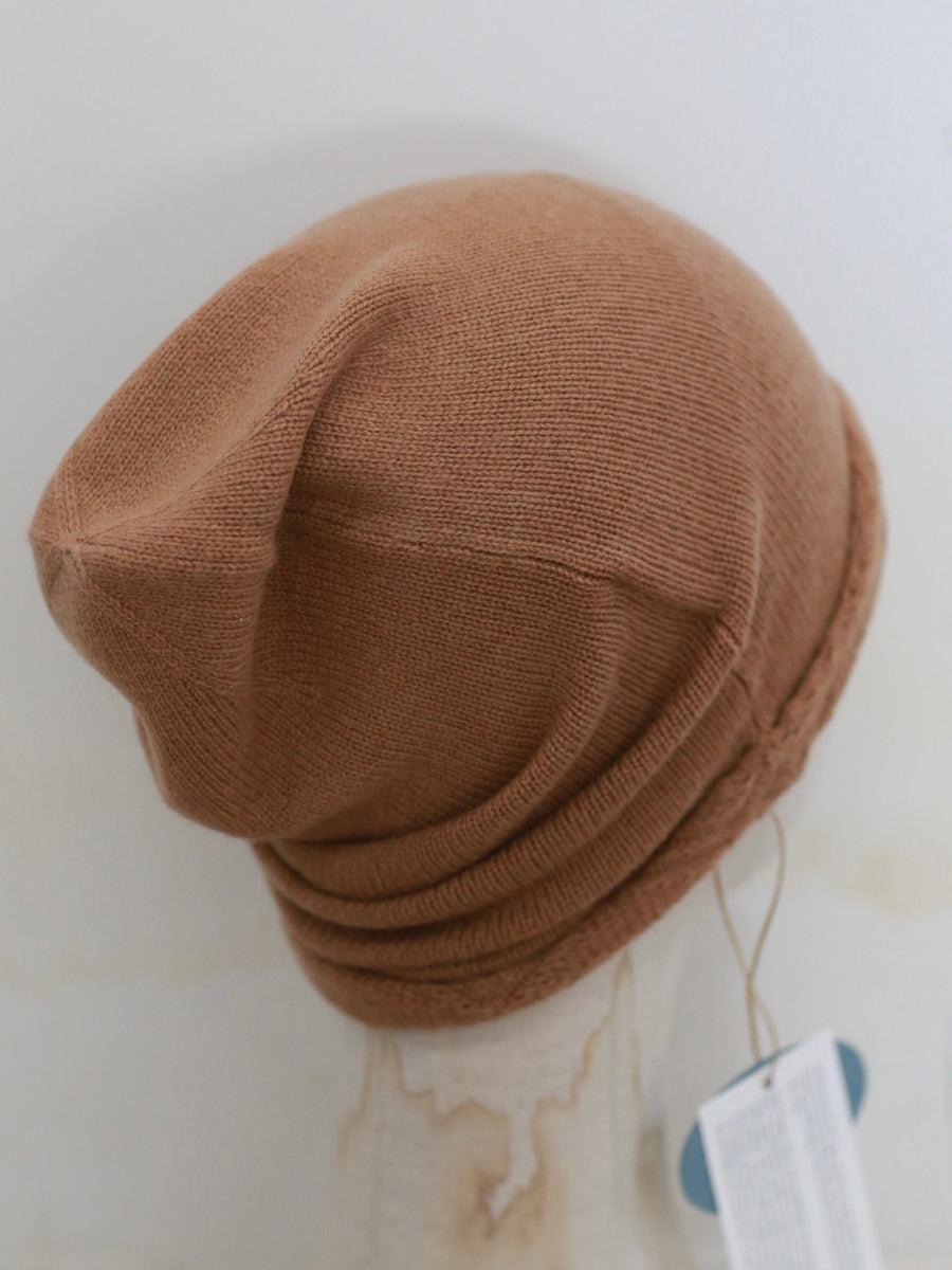 o cloche code cashmere folded brim beanie OCC-OH01S818-QT light camel