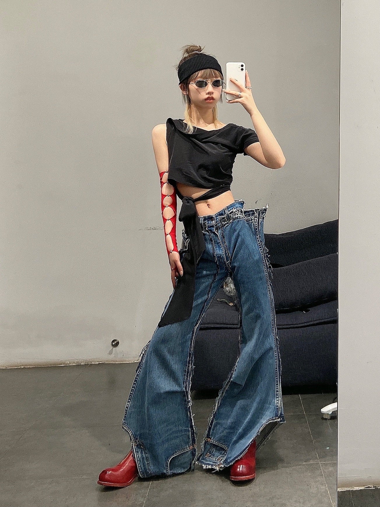 Guidi PL2 soft horse leather front zipper boots red