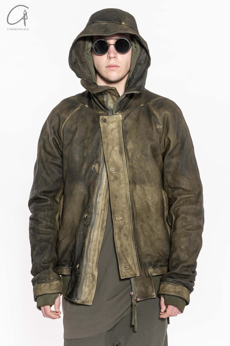 BORIS BIDJAN SABERI Kangaroo Skin -hooded jacket AW22 J10 FMM20006