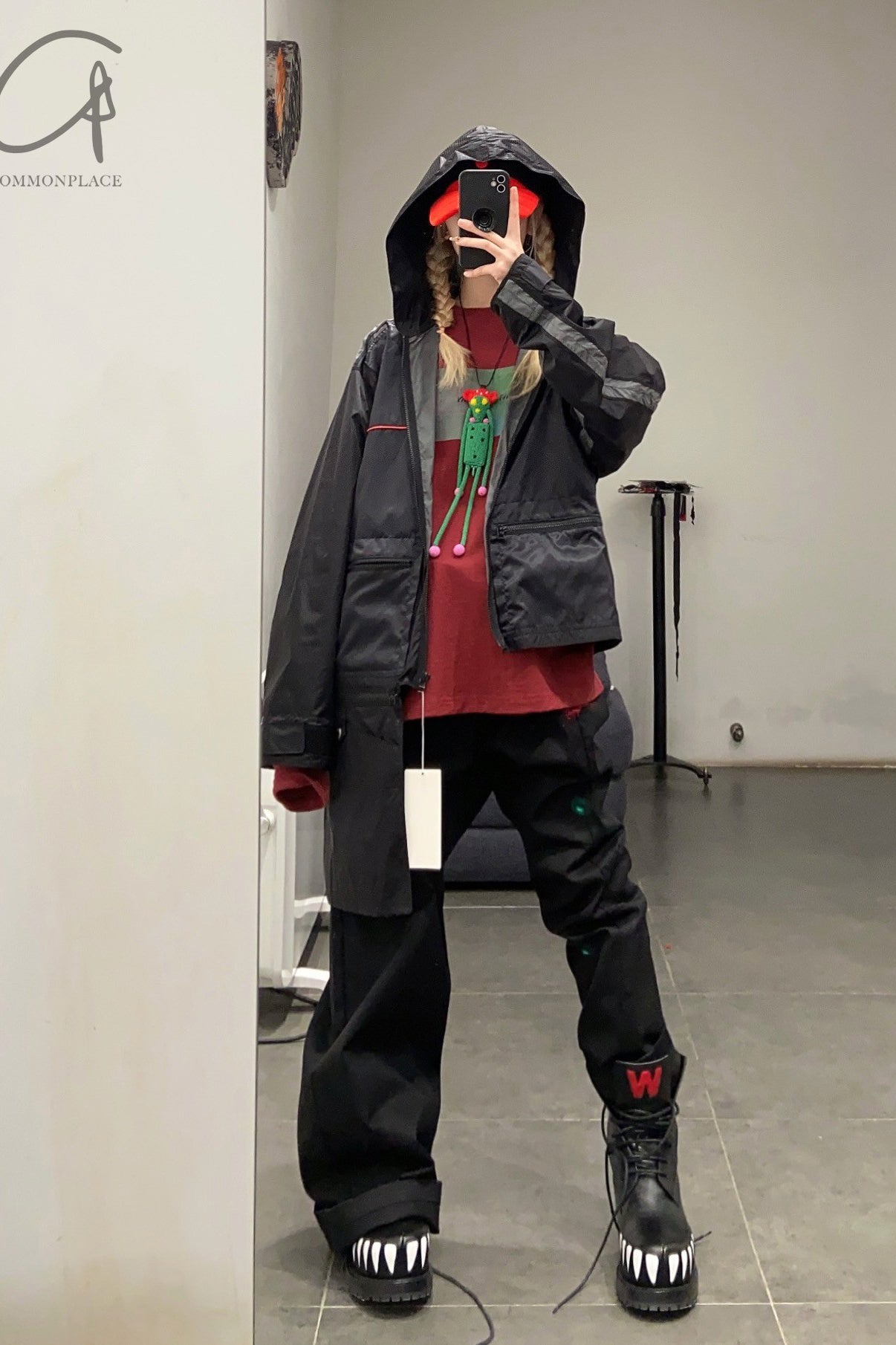 FACETASM Layered trench coat MIMI-JK-M06 black