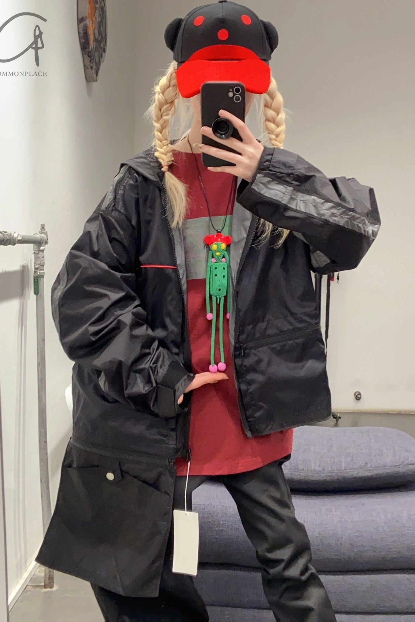 FACETASM Layered trench coat MIMI-JK-M06 black