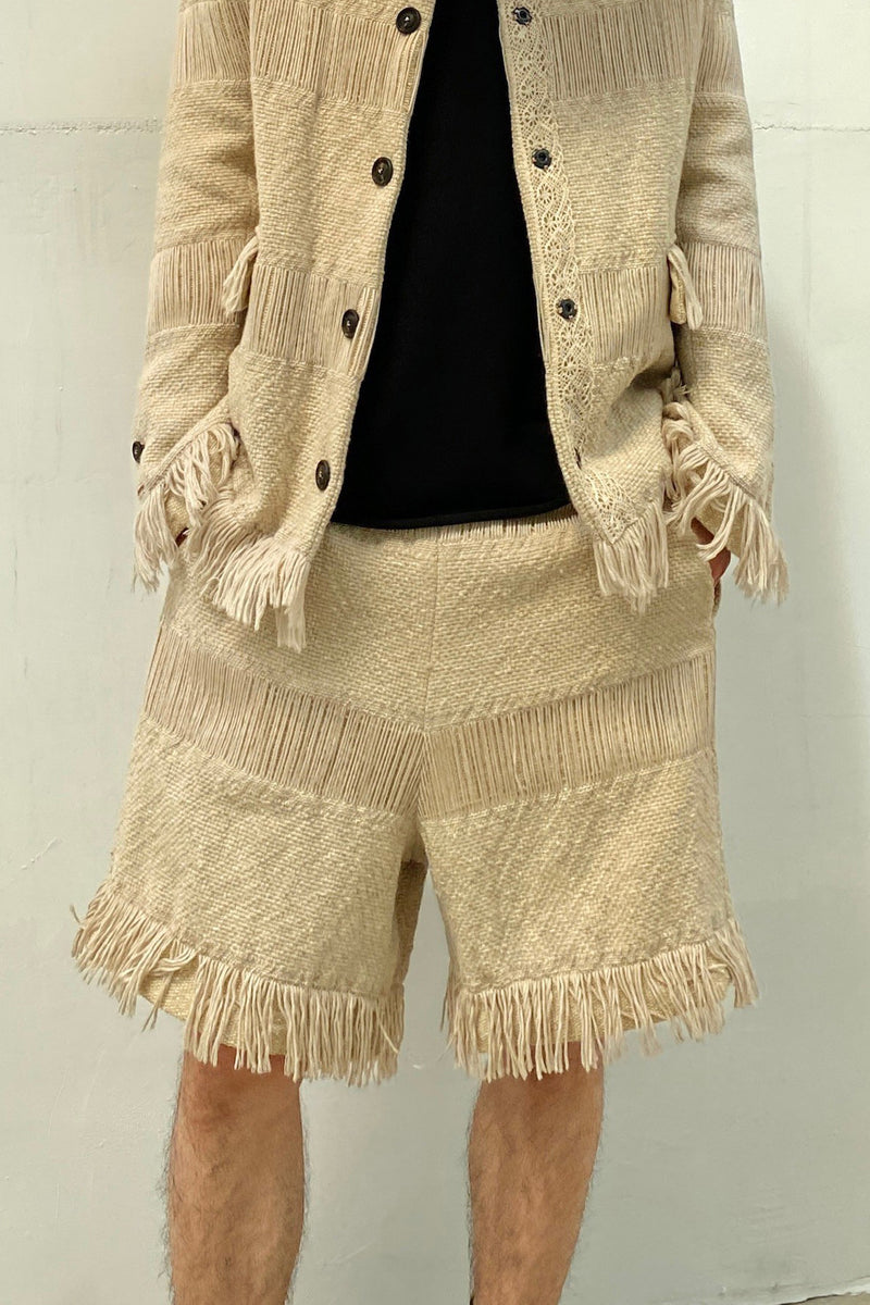 GEOFFREY B. SMALL Handmade Side Button Shorts CVWP02 Beige