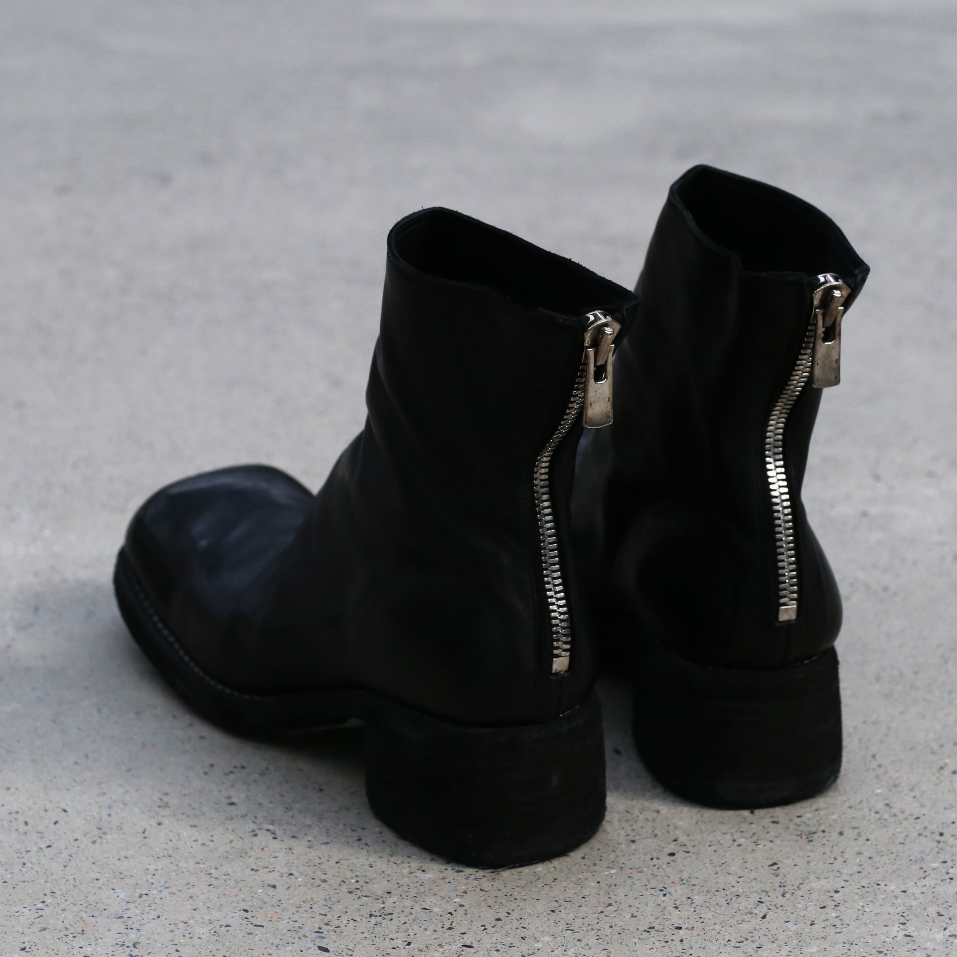 Guidi 9086 9086V soft horse leather back zipper square toe mid-calf bo