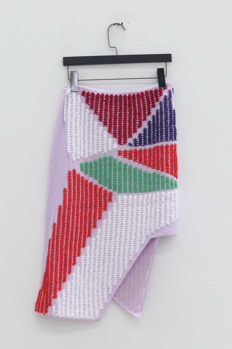 NAN KNITS Asymmetric Paper Flower Texture Skirt B21021923 Color