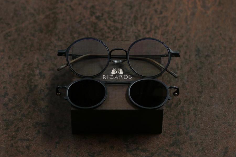 Rigards*TVA matte black/transparent + gray lens glasses RG2001TVA(A)