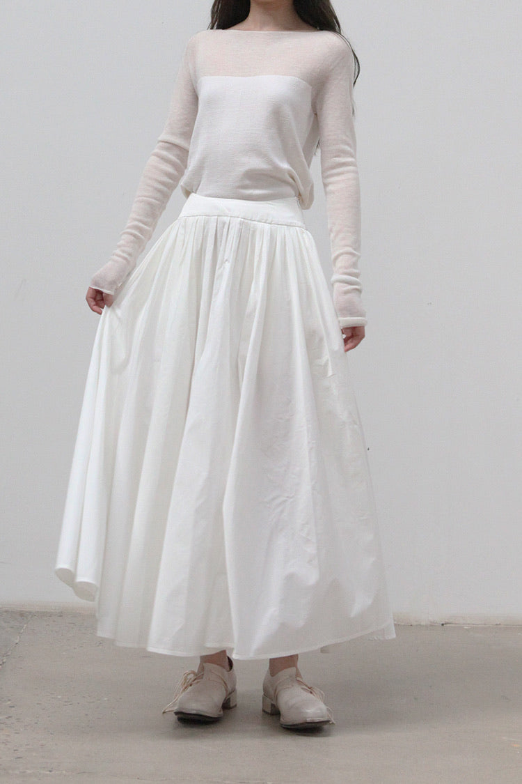 SWAYING/KNIT seamless water-soluble wool stitching top SW212SZ06 white