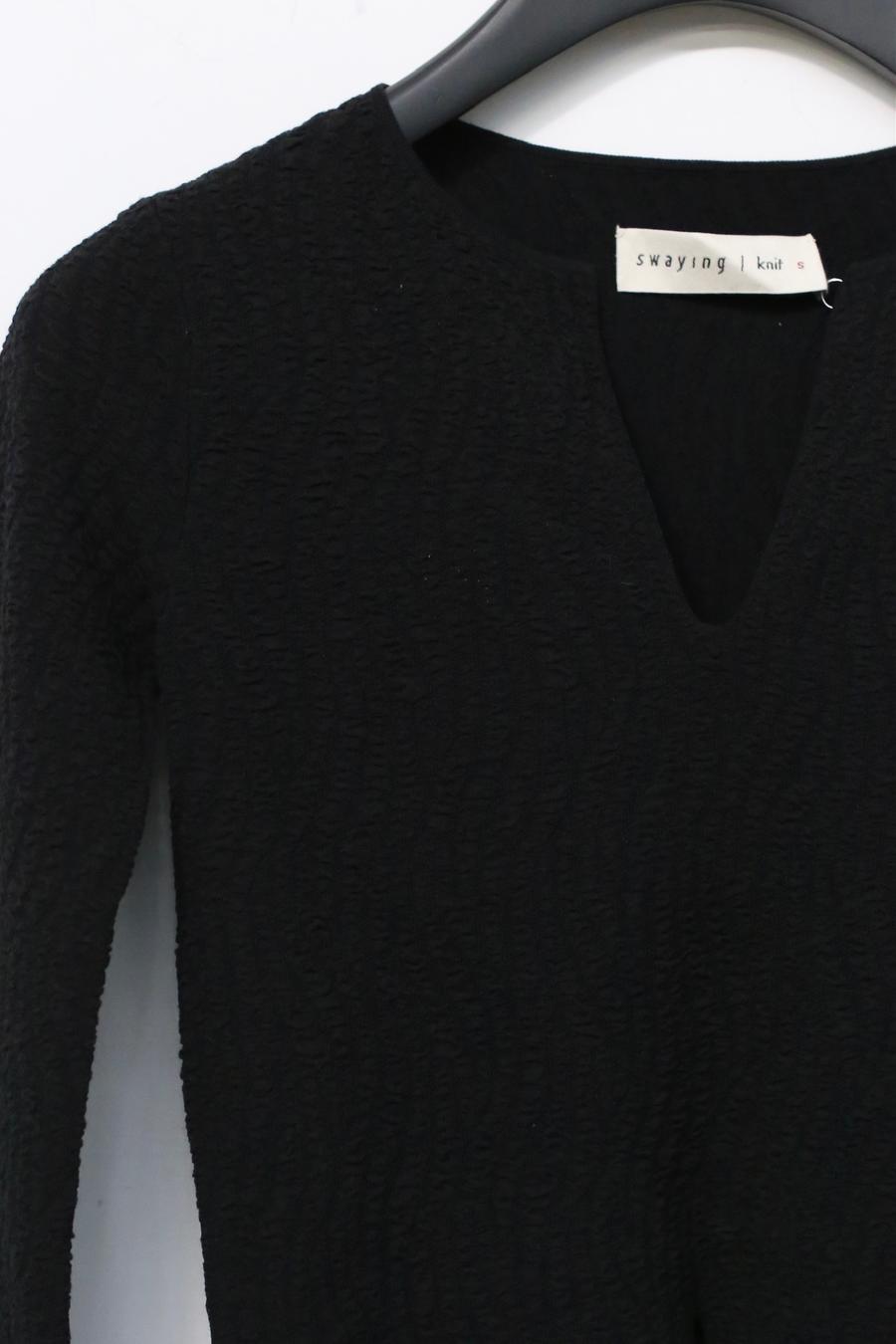 Swaying/knit Bubble gauze half -open jacket SW23SS1T60 black