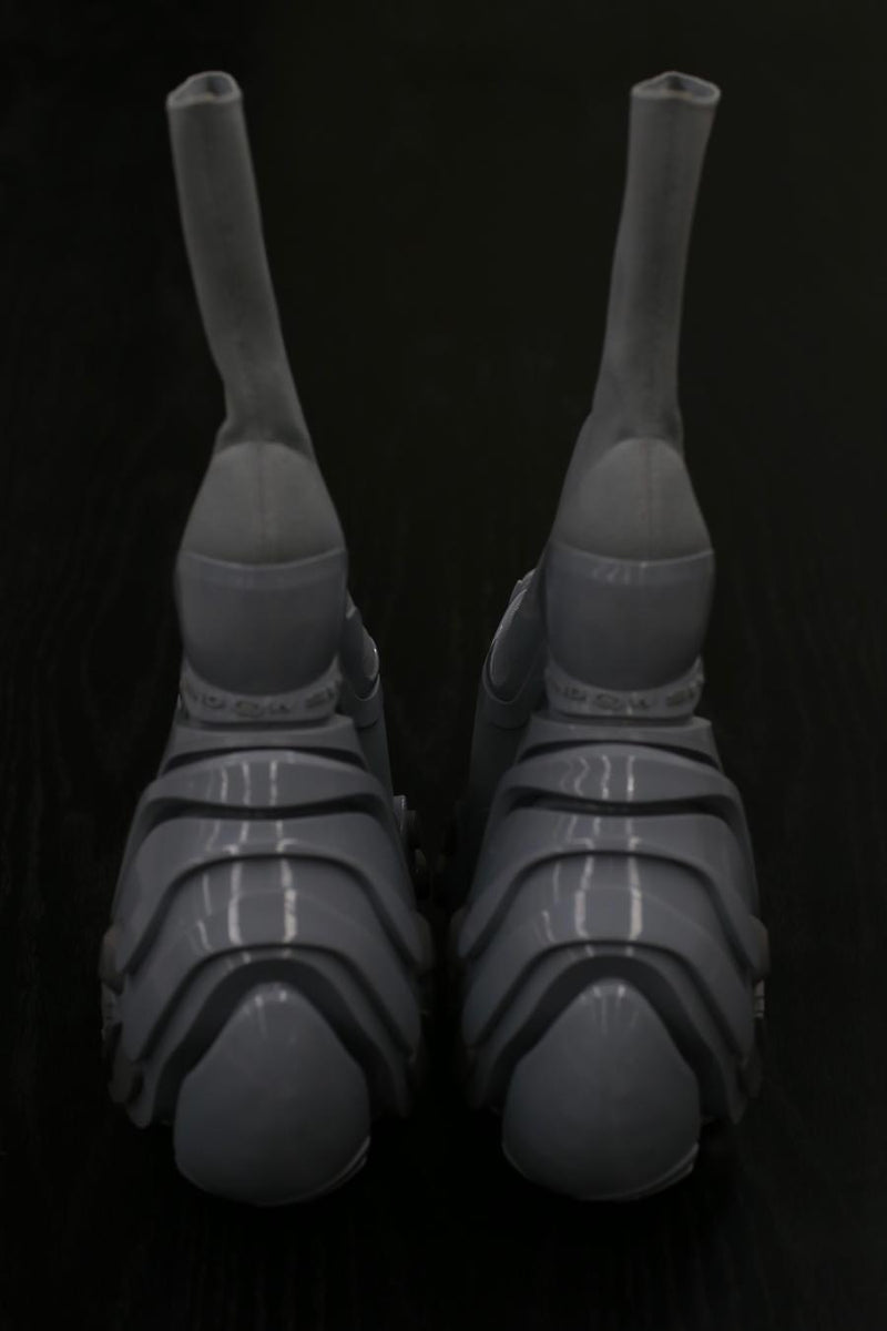 WINDOWSEN Platform Embossed Booties WDSCF002 Gray