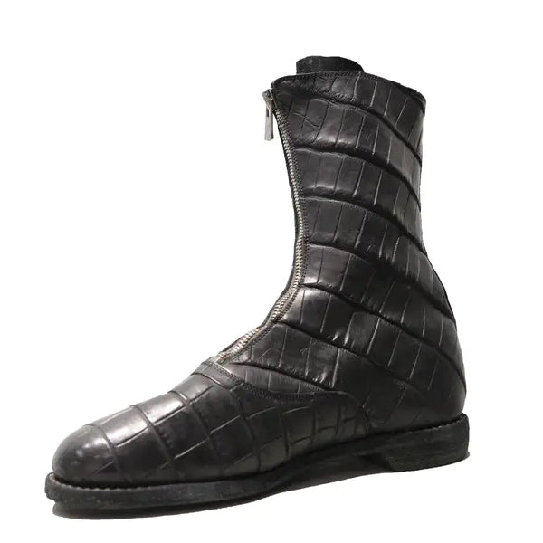 guidi front zipper military boots black 310M MEN